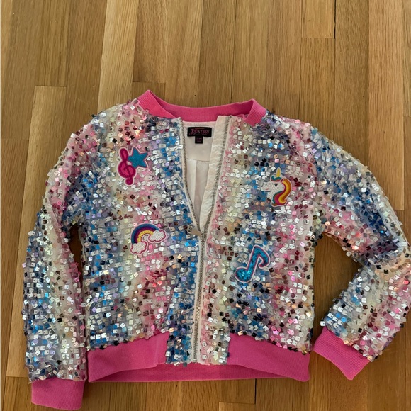 JoJo Siwa | Jackets & Coats | Jojo Siwa Pink Sequin Jacket With Unicorn ...